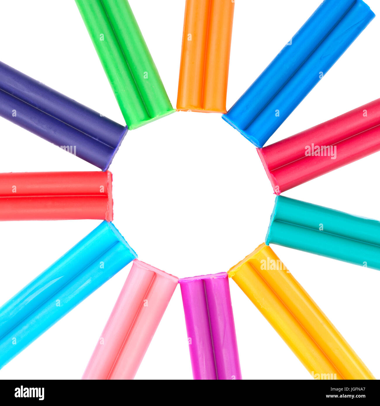 set of colored plasticine isolated on white background Stock Photo - Alamy