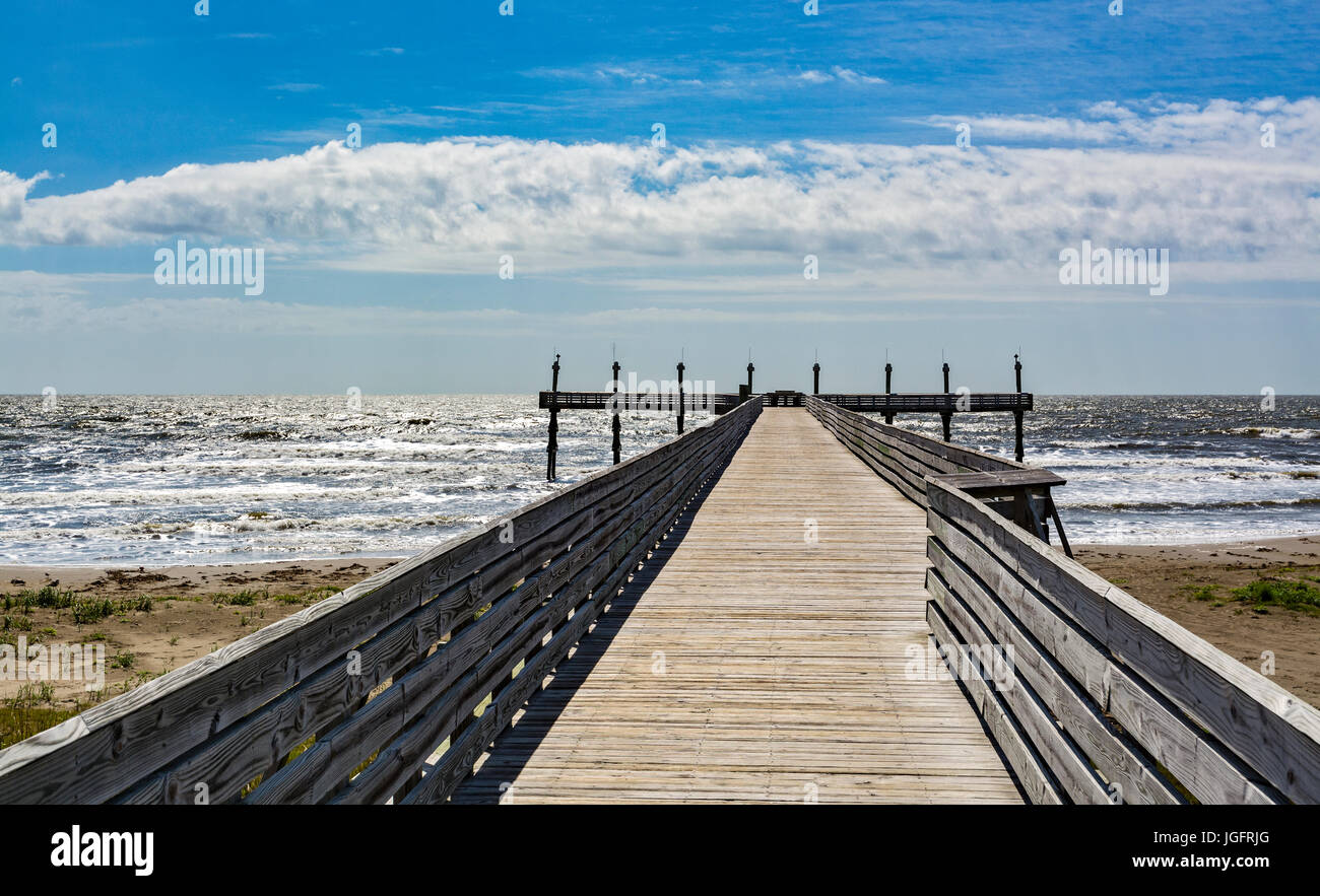 Louisiana, Jefferson Parish, Grand Isle State Park, fishing pier, beach ...