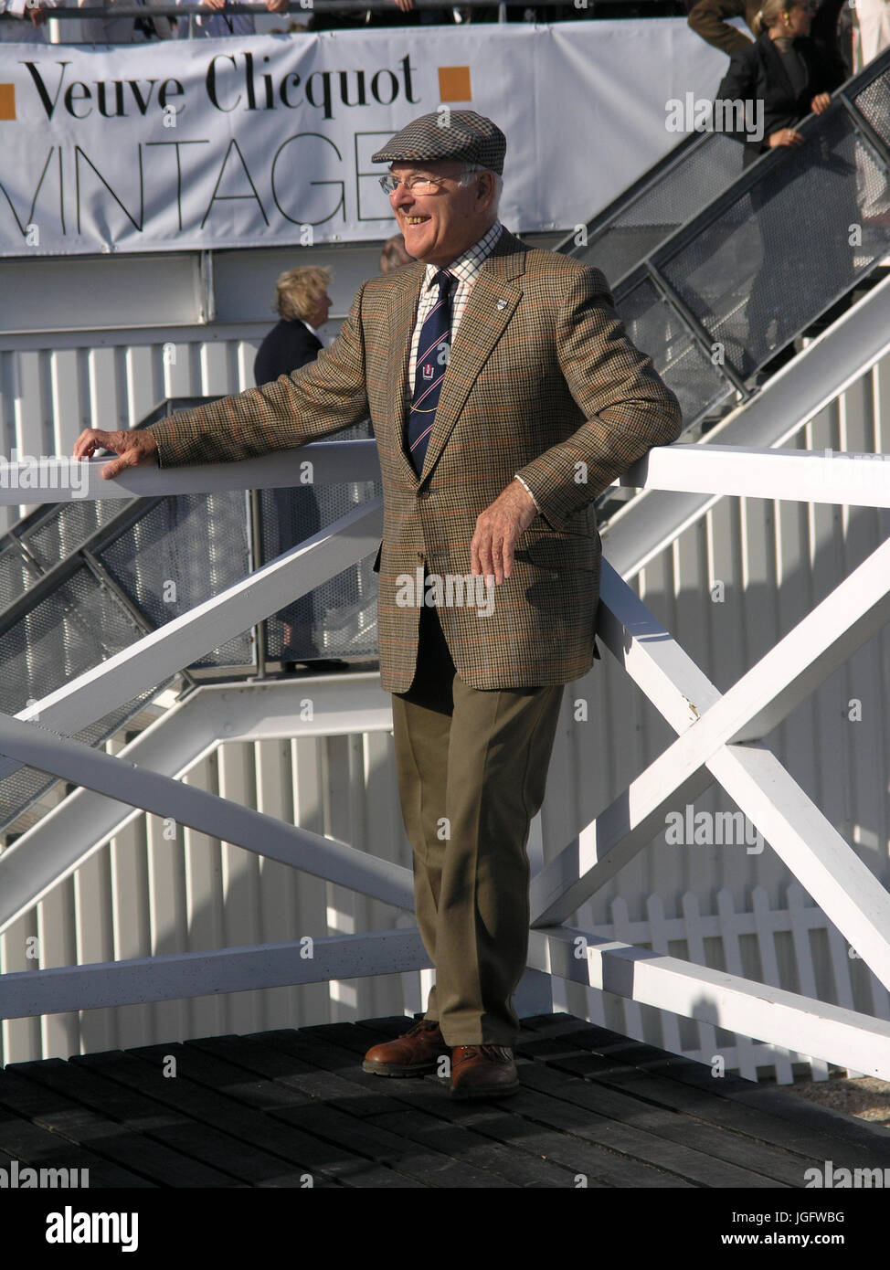 Murray Walker at the Goodwood Revival meeting ready for interview Stock ...