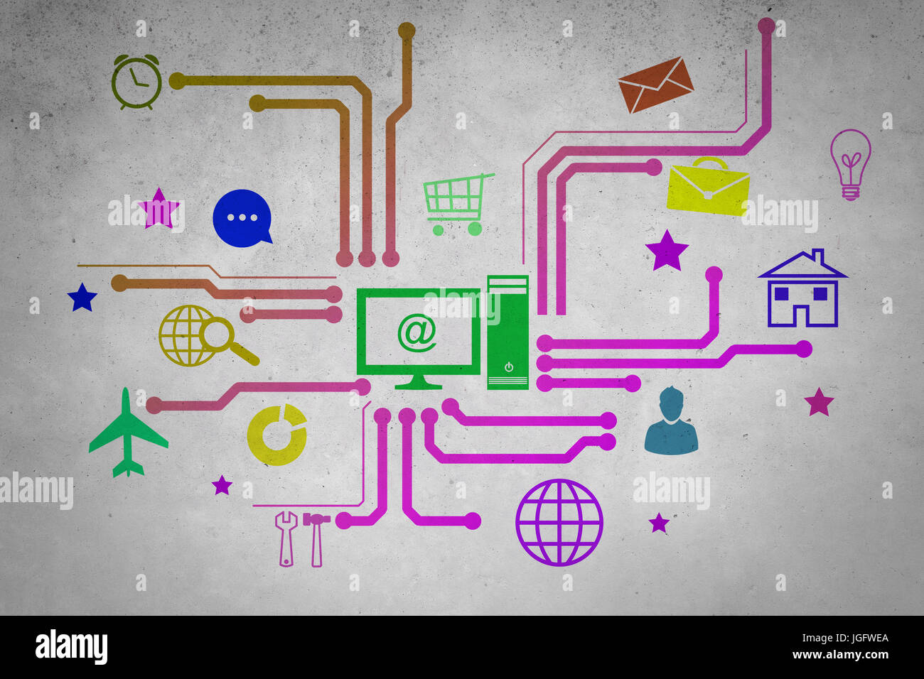 User interface, concept of computer network Stock Photo - Alamy