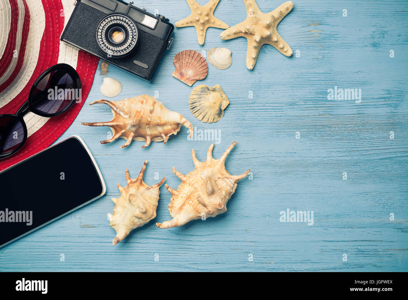 Summer objects for vacation Stock Photo - Alamy