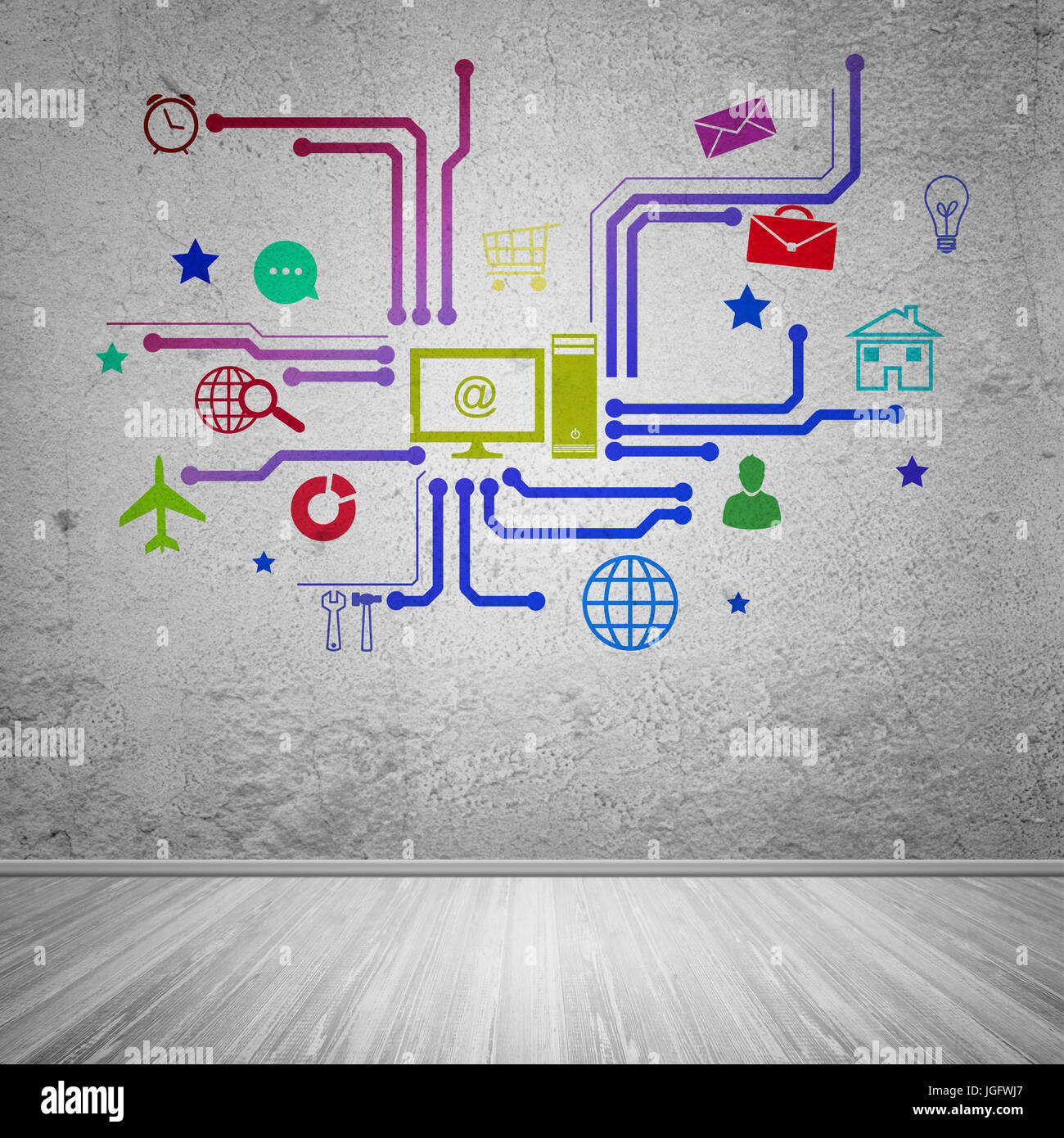 User interface, concept of computer network Stock Photo - Alamy