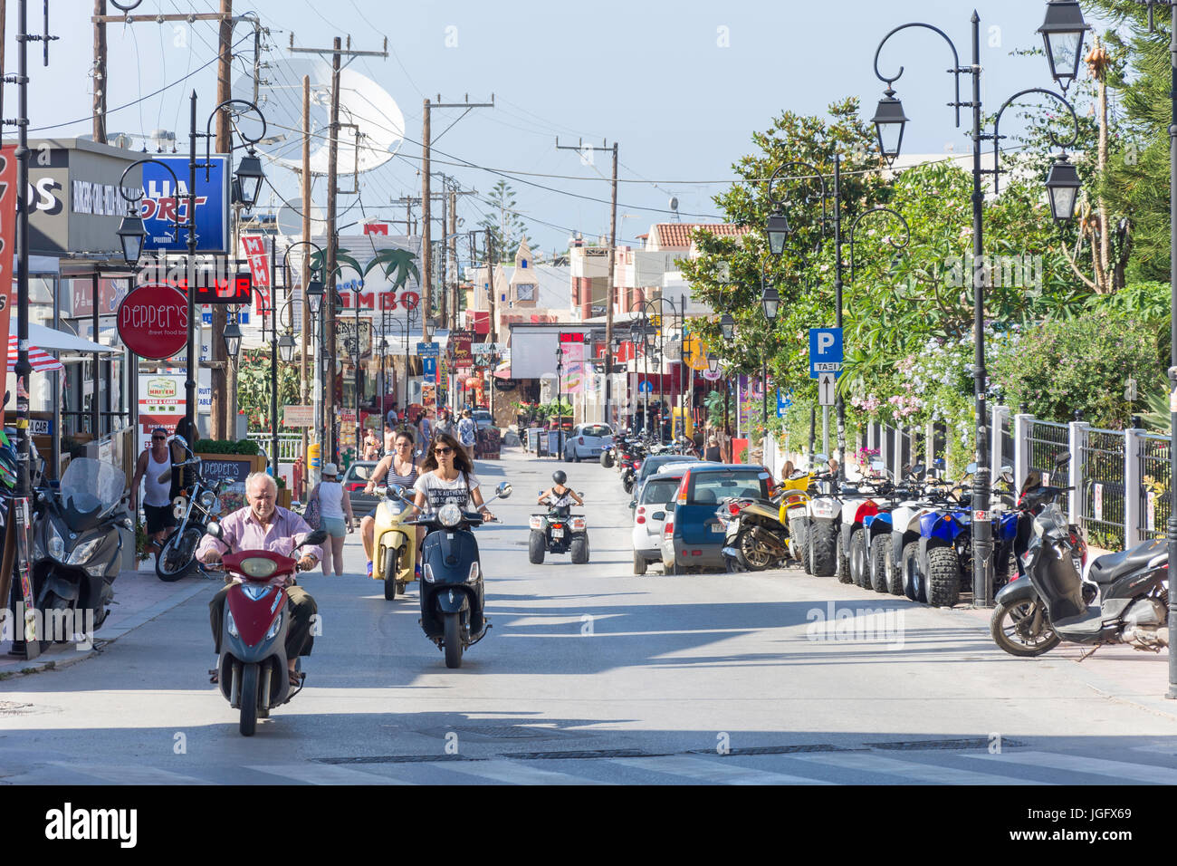 Resort centre, Dimokratias Street, Malia, Heraklion Region, Crete ...