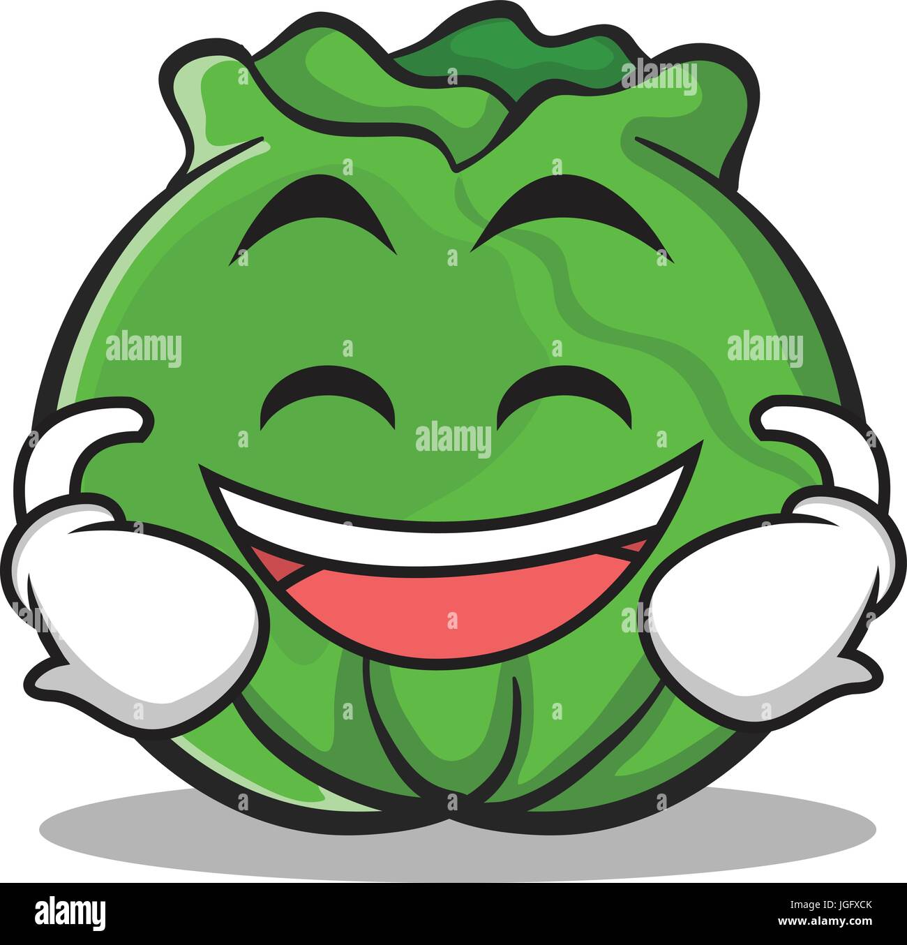 Laughing face cabbage cartoon character style Stock Vector Image & Art ...