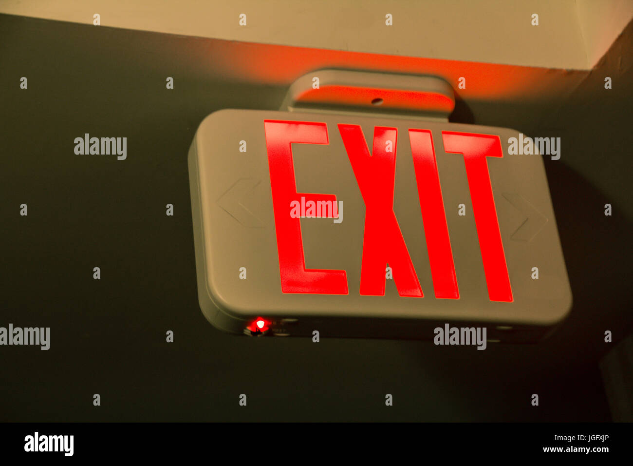 Exit light sign Stock Photo - Alamy