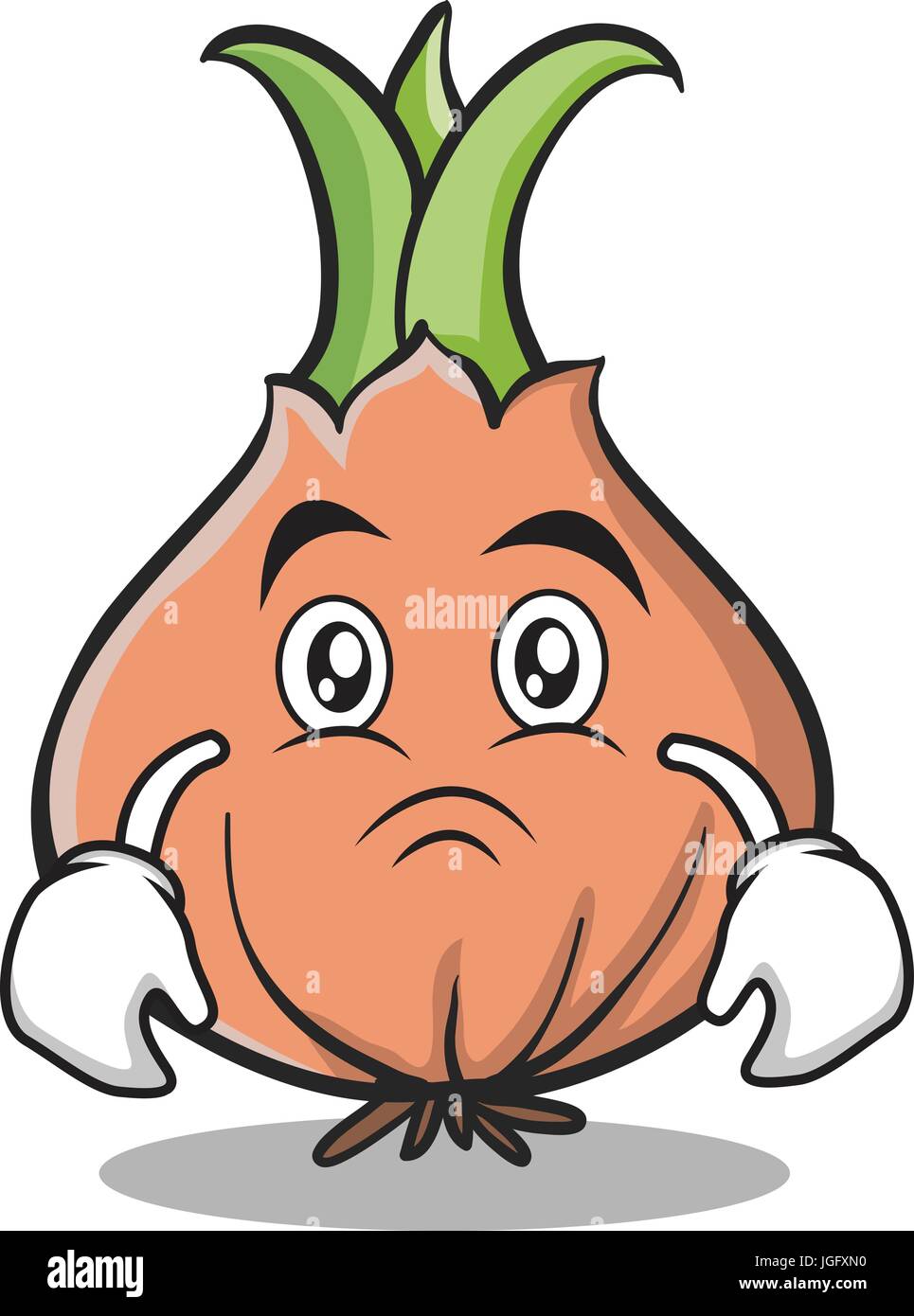 Sad face onion character cartoon Stock Vector Image & Art - Alamy