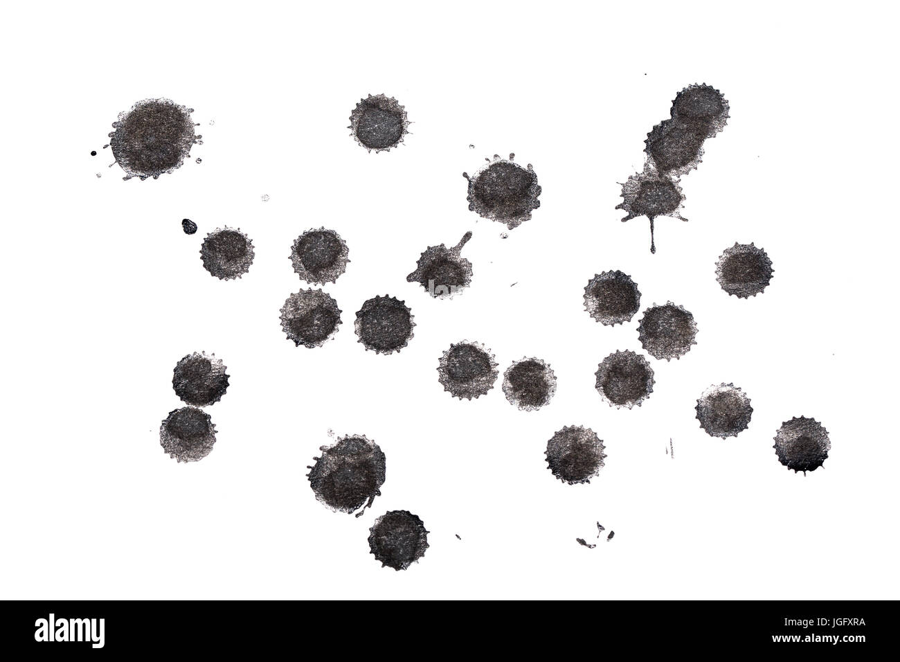 Abstract black ink splash. Ink blots. Design elements. Water-soluble ...