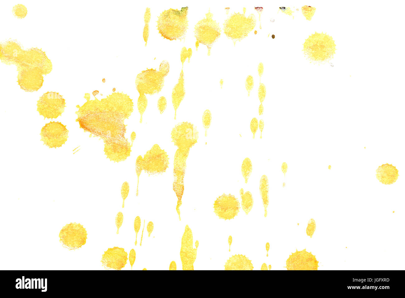 Abstract yellow ink splash. Ink blots. Elements of design. The water ...