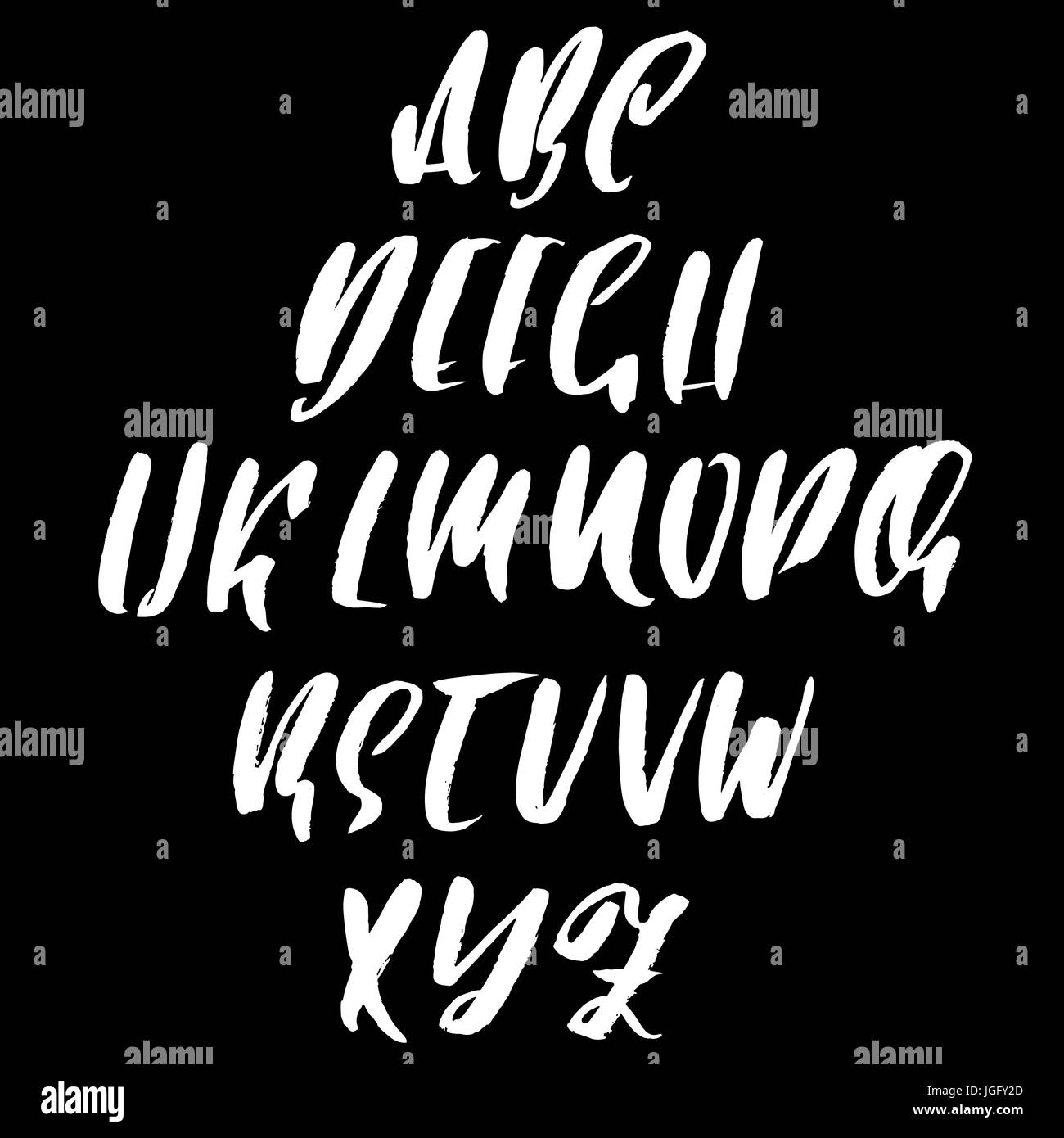 Hand drawn elegant calligraphy font. Modern brush lettering. Grunge ...