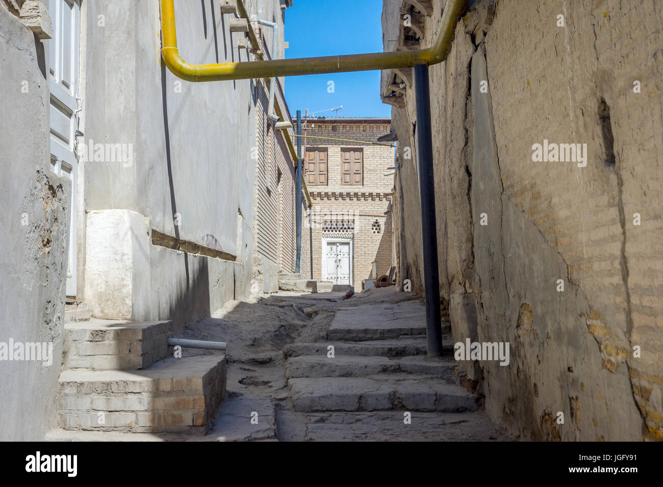 Local residential street in Bukhara, Uzbekistan Stock Photo - Alamy