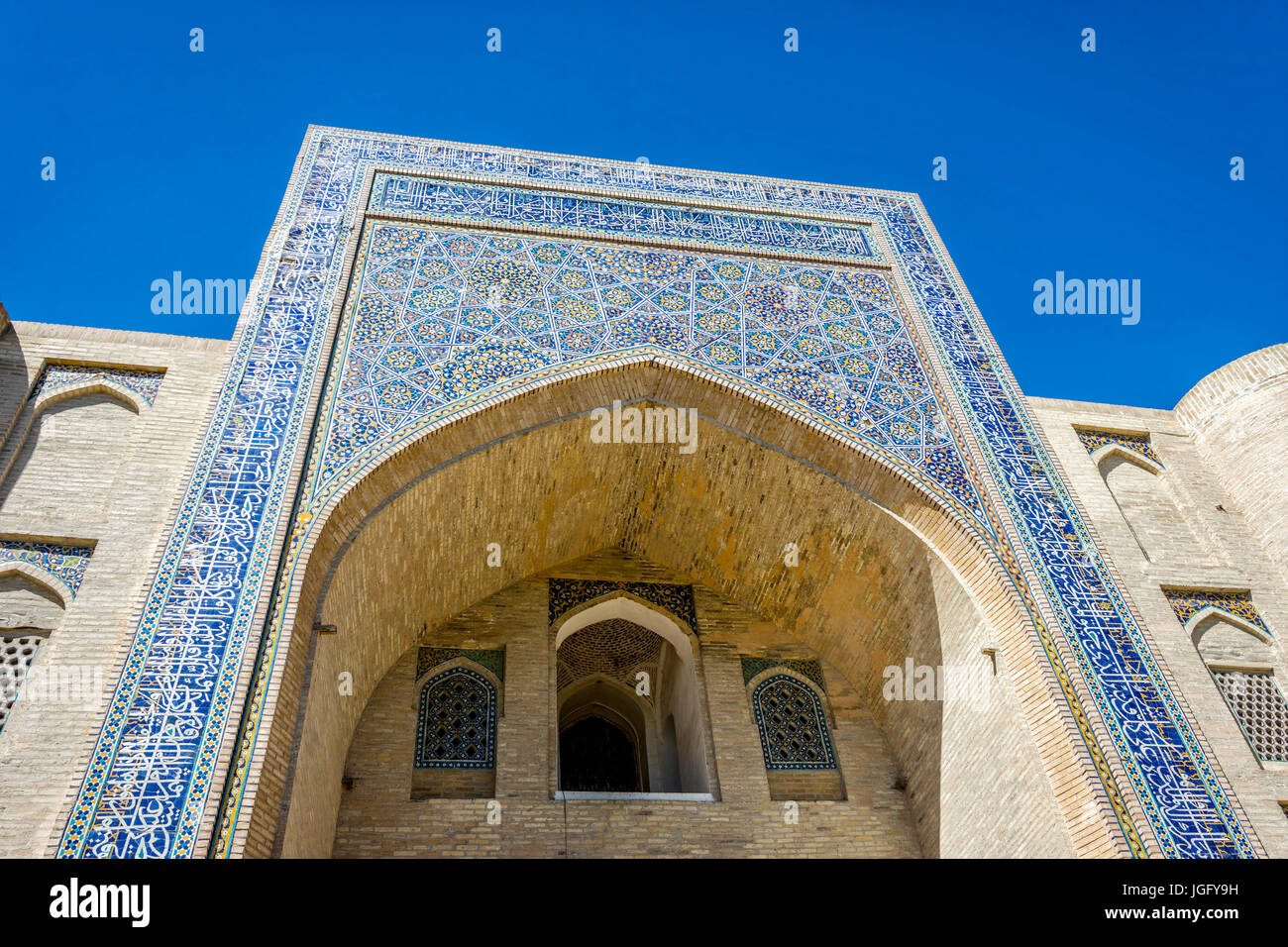 Mosque with typical mosaic, Bukhara, Uzbekistan Stock Photo - Alamy