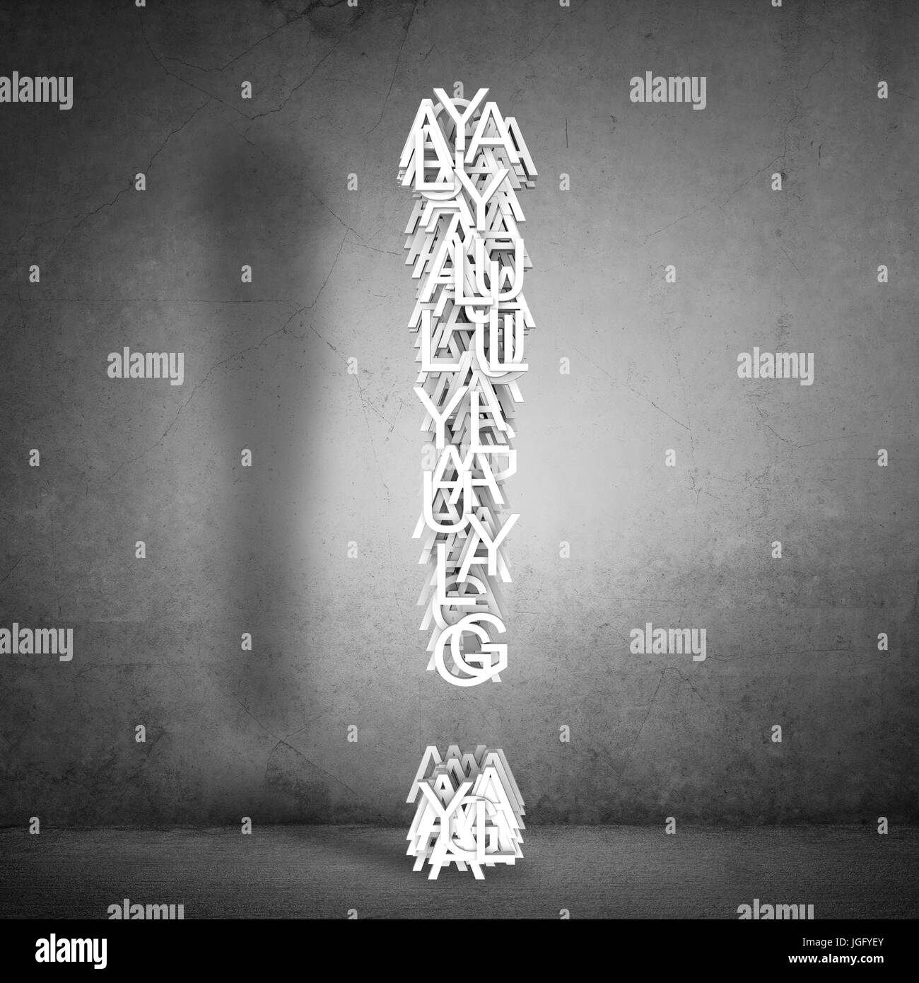 3d exclamation mark in Black and White Stock Photos & Images - Alamy