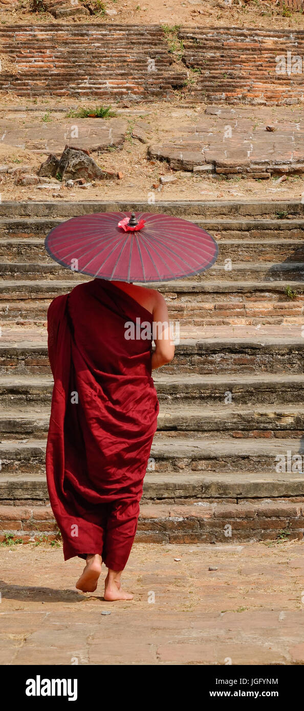 Monk walking up stairs hi-res stock photography and images - Alamy
