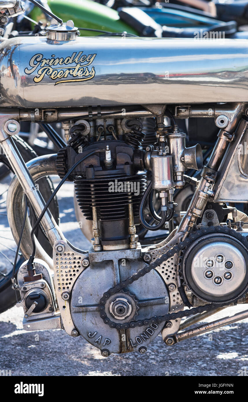 1929 Grindley Peerless 498cc Motorcycle at Brooklands motorcycle day ...