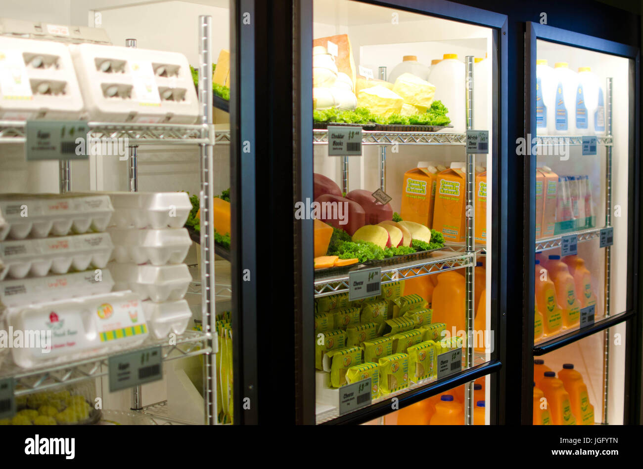 Fake grocery display at a museum Stock Photo - Alamy