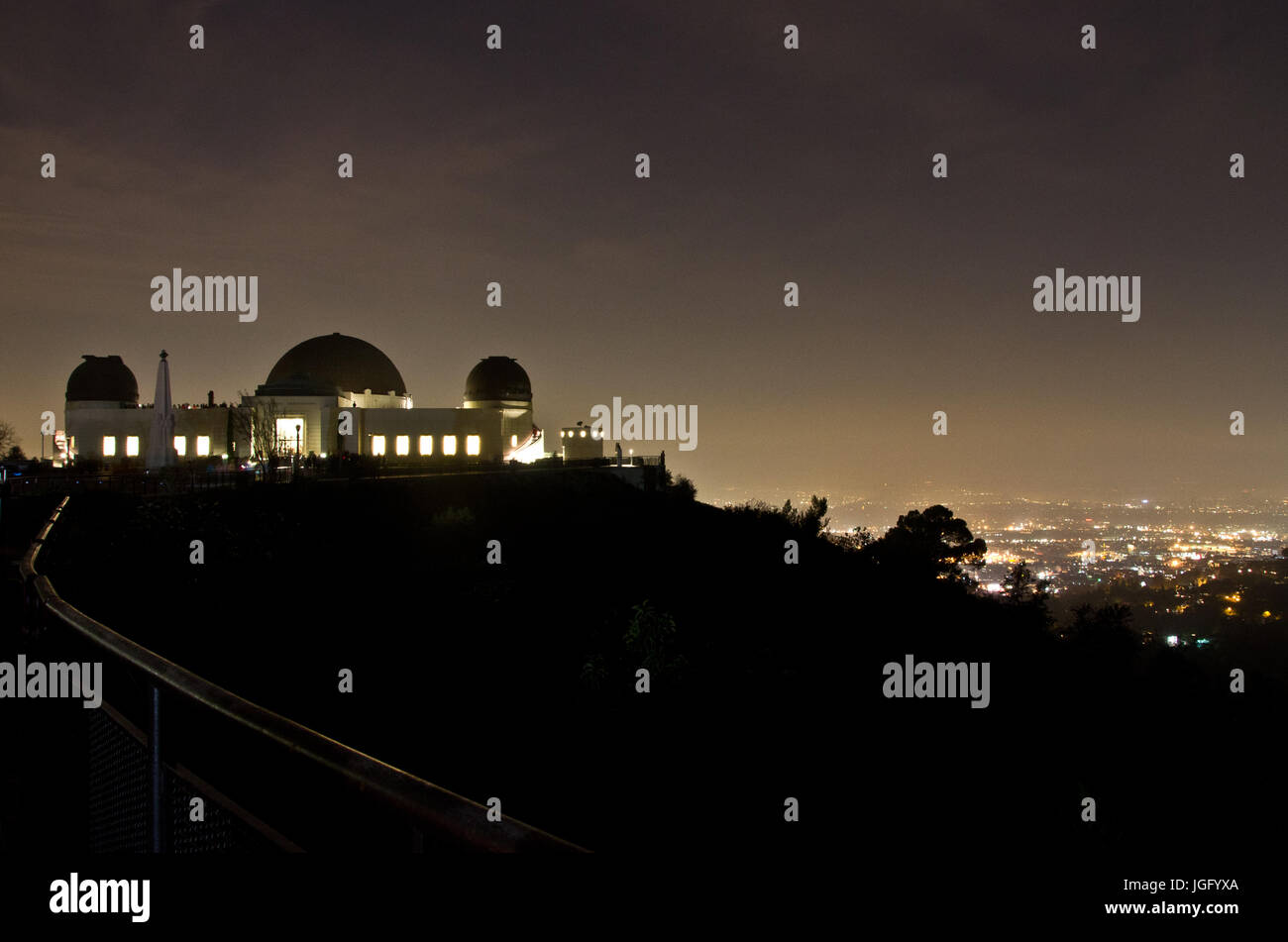 Griffith Observatory at night Stock Photo - Alamy