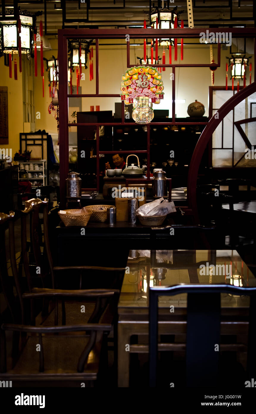 Inside of a tea room Stock Photo - Alamy