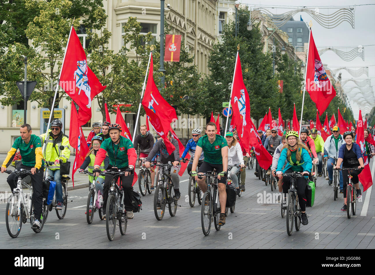 Vilnius, Lithuania. 6th July, 2017. People ride bicyles to celebrate ...