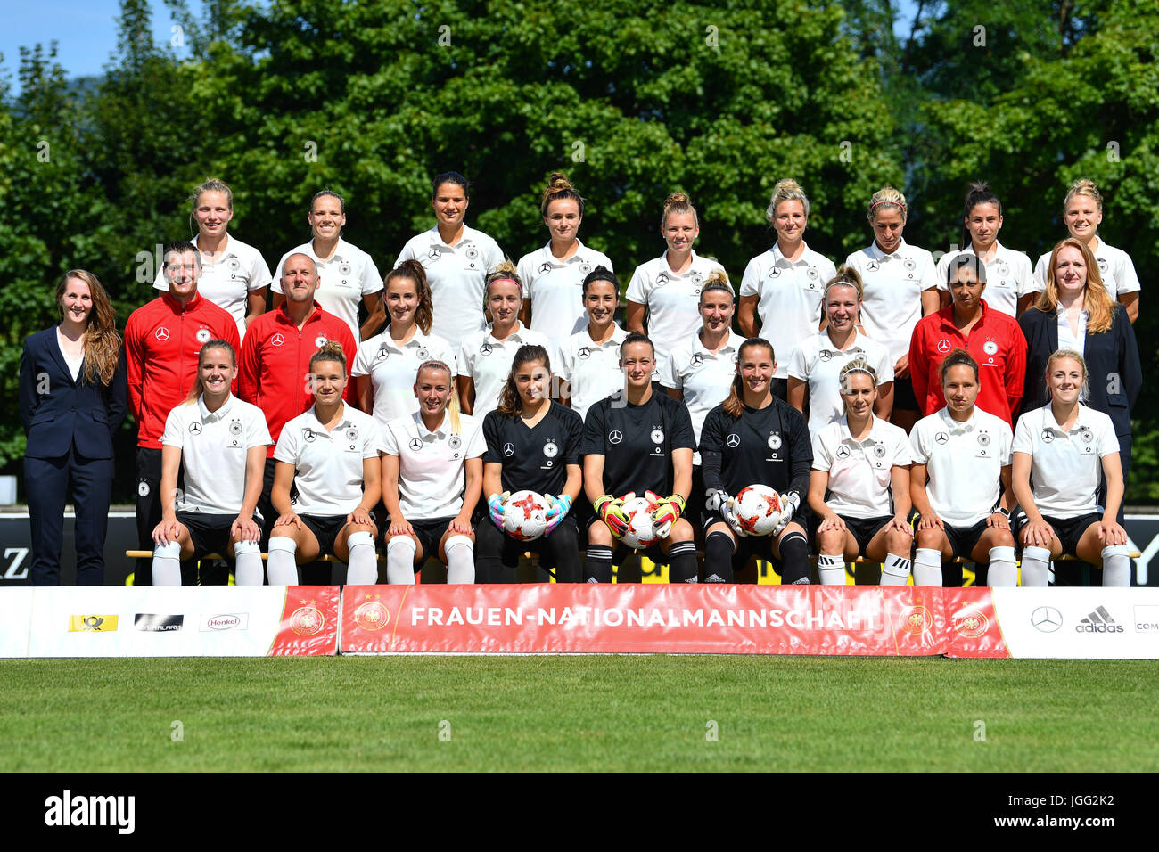 The German women's national soccer squad - (front row, left to right ...