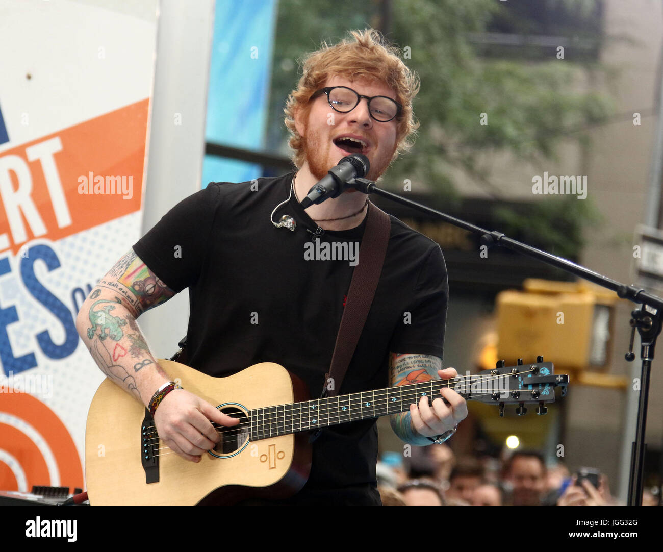 New York, USA. 6th July, 2017. Singer ED SHEERAN performs on the 'Today ...