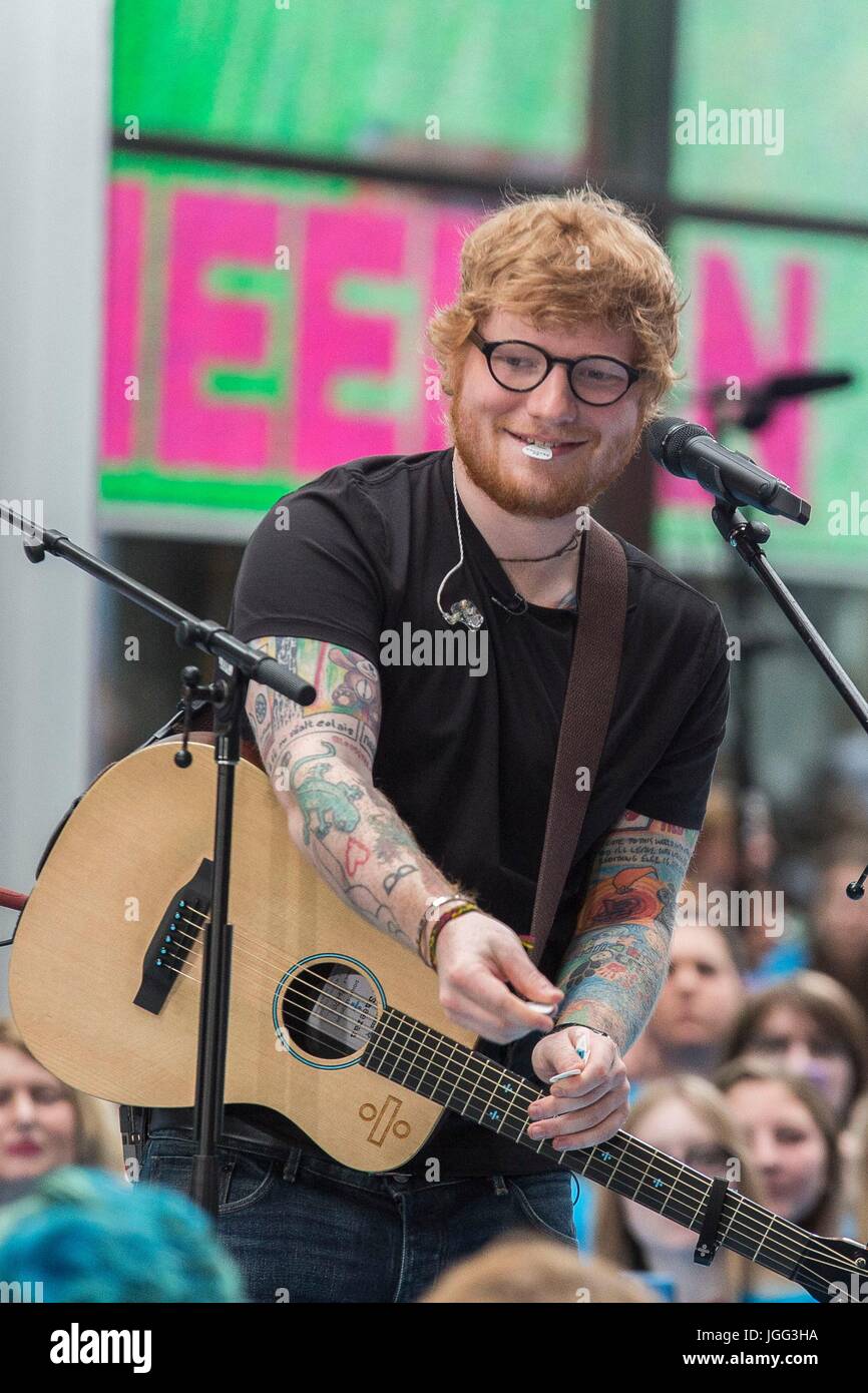New York, NY, USA. 6th July, 2017. Ed Sheeran on stage for NBC Today ...