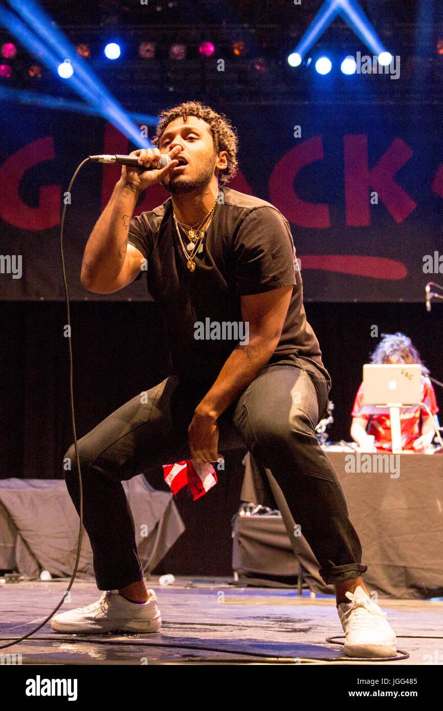 Milwaukee, Wisconsin, USA. 4th July, 2017. Rapper JOEY PURP (JOEY DAVIS ...