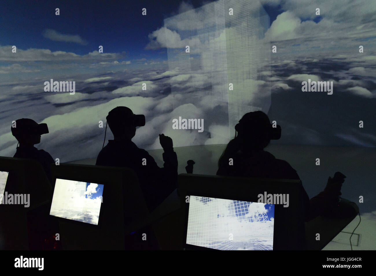 Sao Paulo, Brazil. 6th Jul, 2017. A visitor looks at 'Bion', a piece by ...