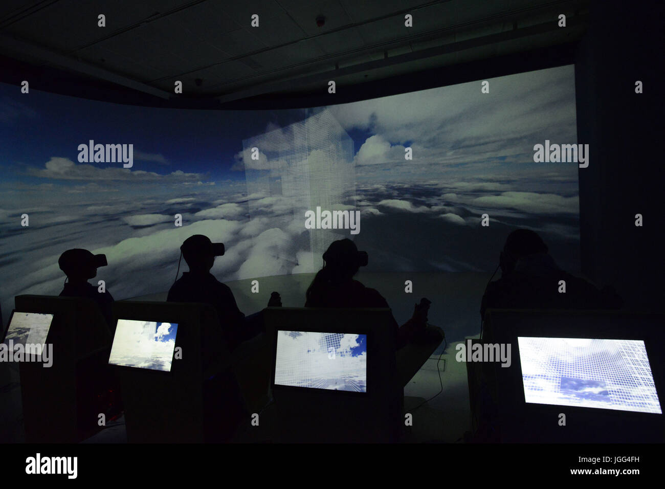 Sao Paulo, Brazil. 6th Jul, 2017. A visitor looks at 'Bion', a piece by ...