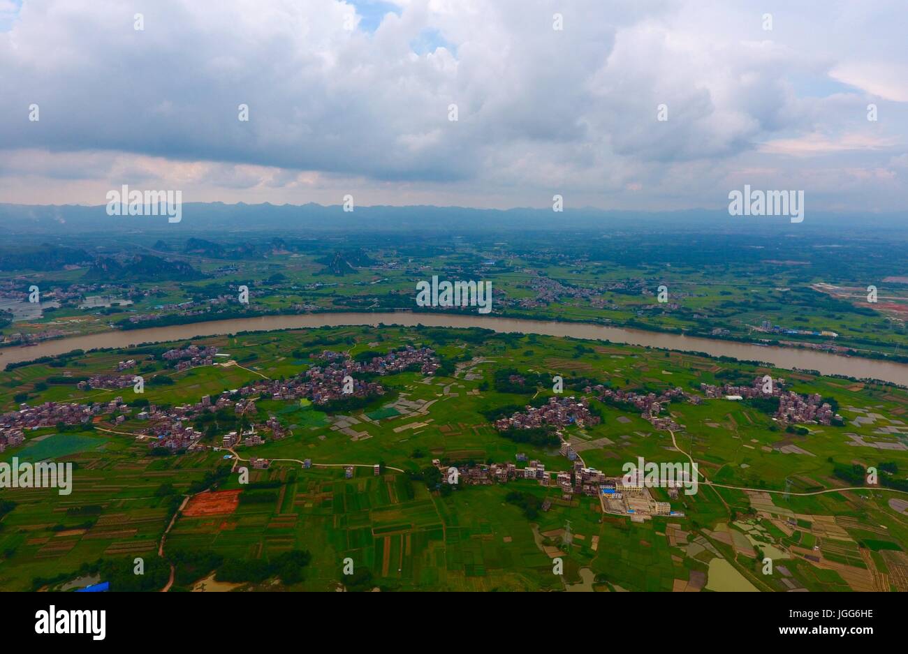 Guigang. 6th July, 2017. Aerial photo taken on July 6, 2017 shows the ...