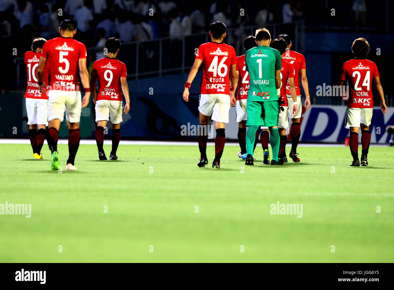 Kanagawa, Japan. 5th July, 2017. Urawa Reds team group Football/Soccer ...