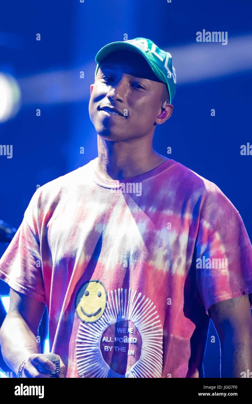 Hamburg, Germany. 6th July, 2017. Pharrell Williams performs at Global ...