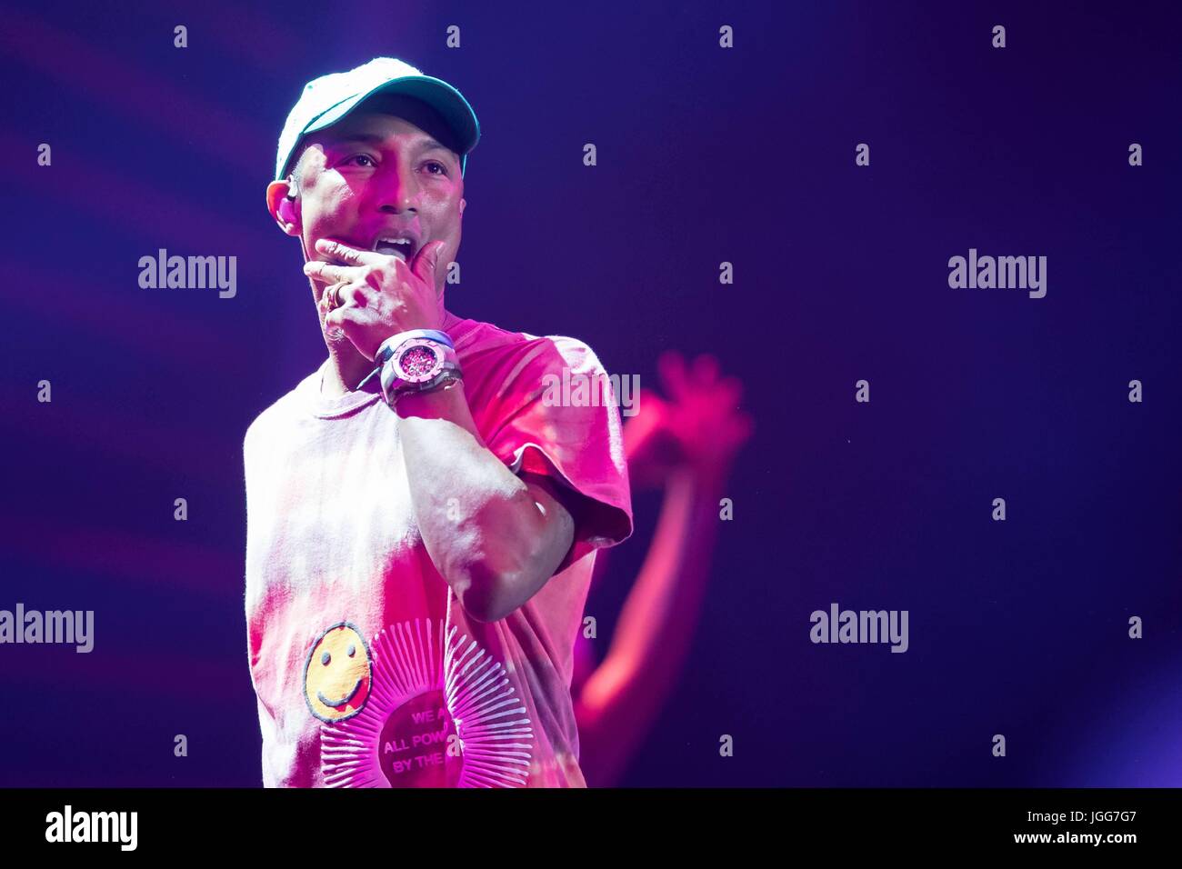 Hamburg, Germany. 6th July, 2017. Pharrell Williams performs at Global ...