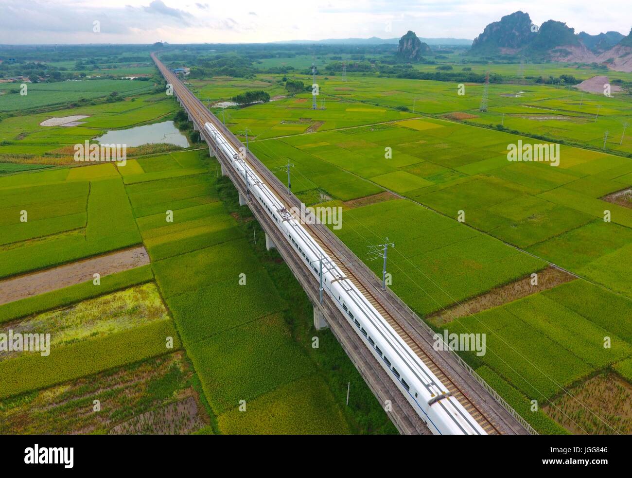 Guigang. 7th July, 2017. Photo taken on July 7, 2017 shows a bullet ...