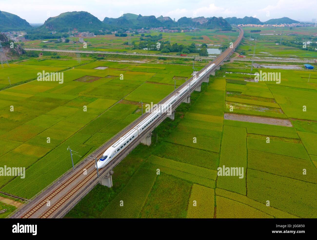 Guigang. 7th July, 2017. Photo taken on July 7, 2017 shows a bullet ...