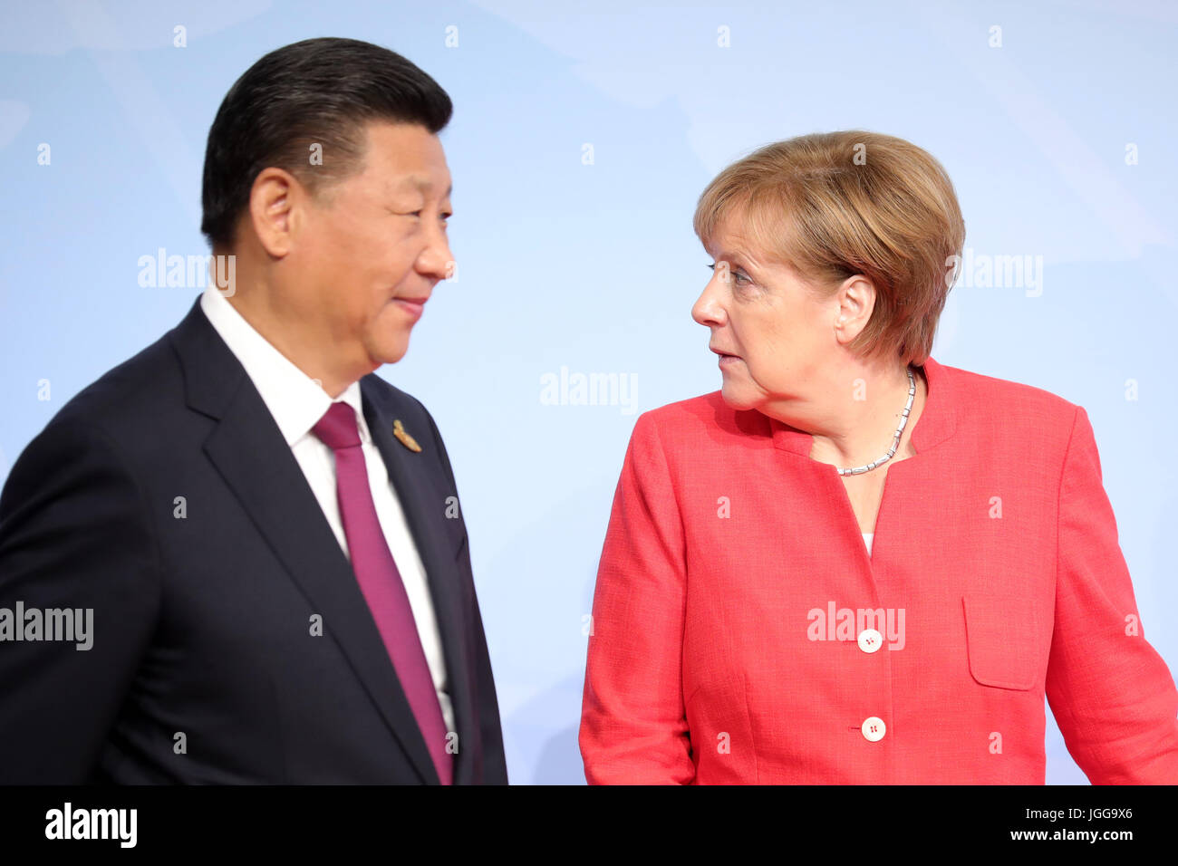 Hamburg, Germany. 7th July, 2017. German chancellor Angela Merkel ...
