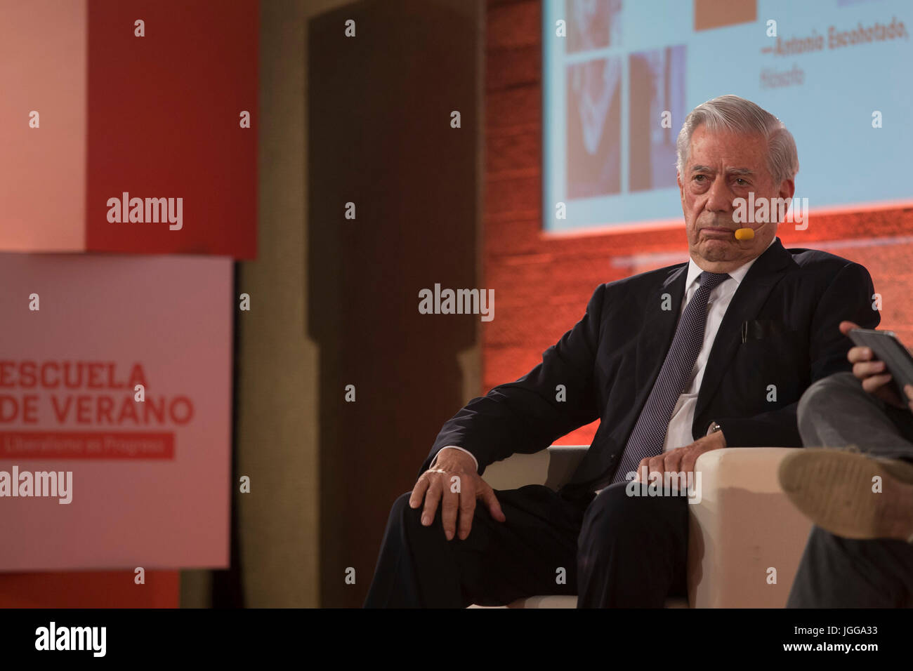 Peruvian writer and Nobel Prize in Literature Mario Vargas Llosa speaks ...