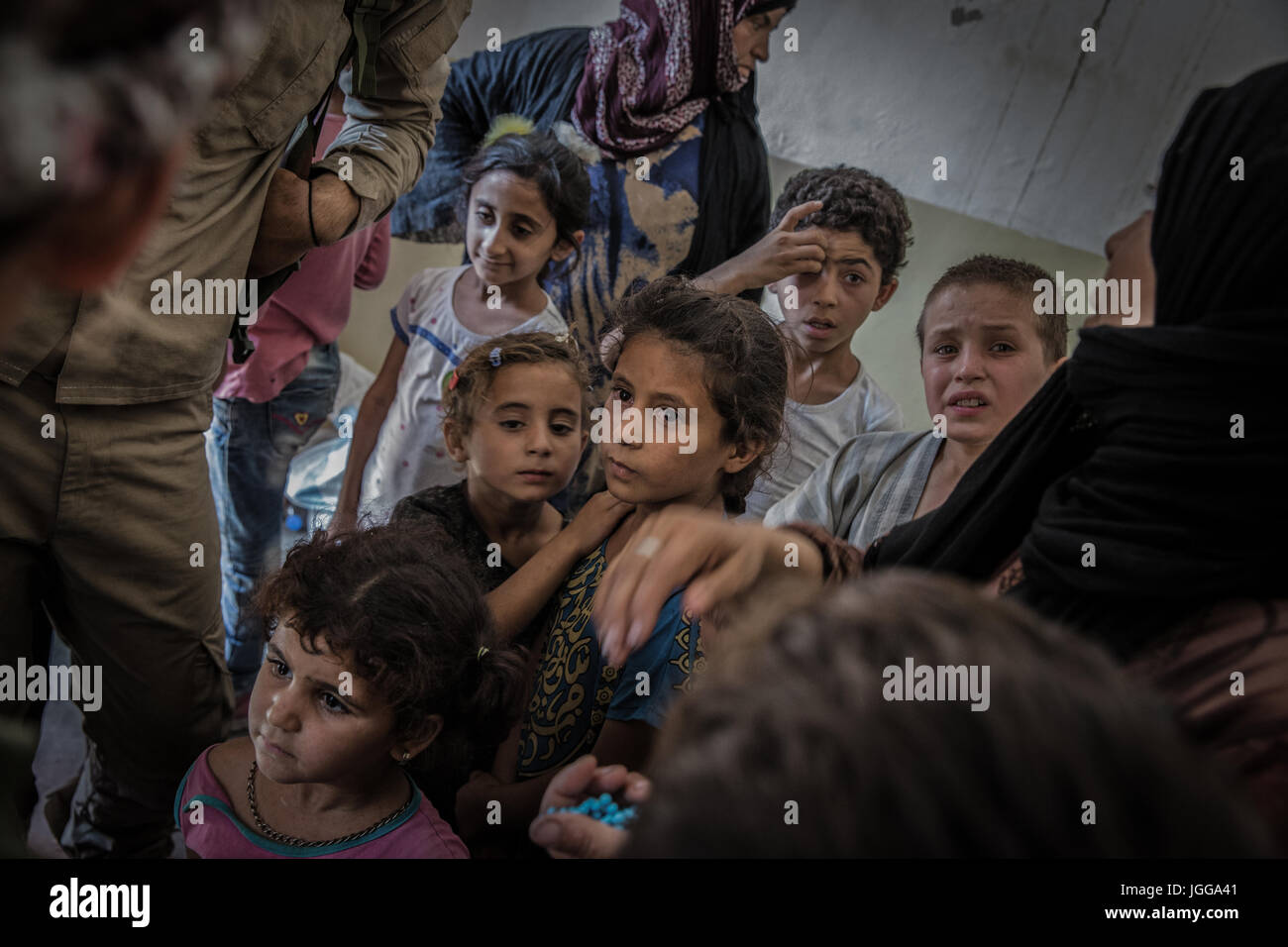 Syrians who were liberated by Syrian Democratic Forces (SDF) from the ...