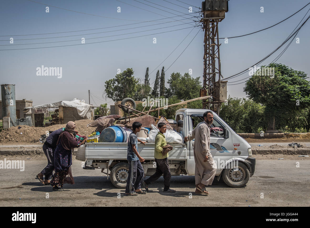 Syrians who were liberated by Syrian Democratic Forces (SDF) from the ...