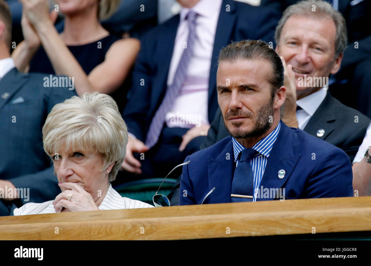 David beckham with mother sandra hi-res stock photography and images ...