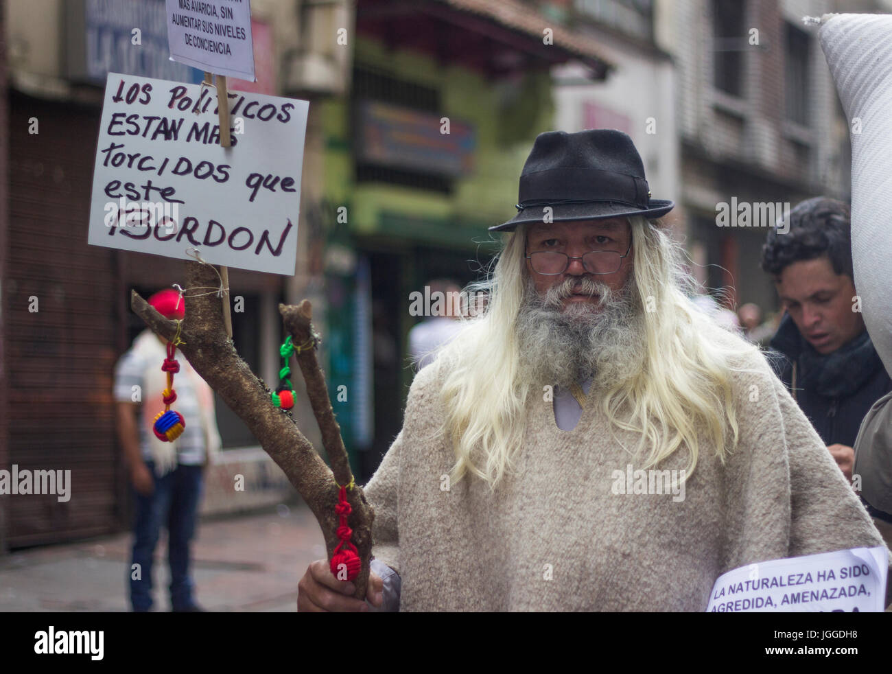 Rice farmer protest in Bogota in Bogotá, Colombia Stock Photo - Alamy