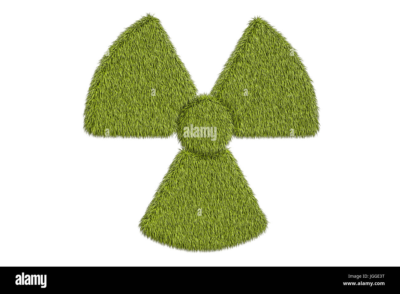 radiation symbol from grass, 3D rendering isolated on white background ...