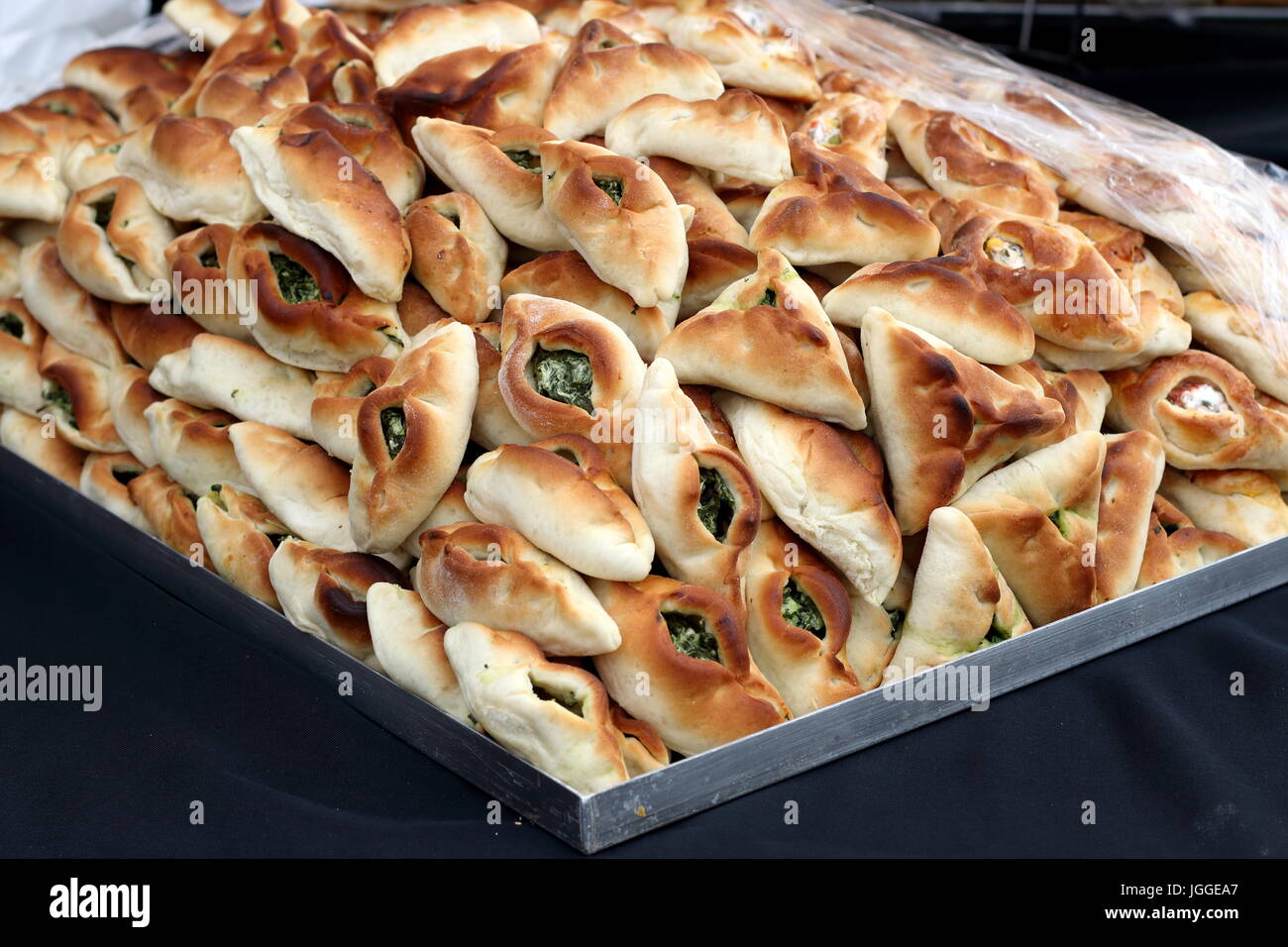 Lebanese Spinach and Cheese Fatayer Stock Photo - Alamy