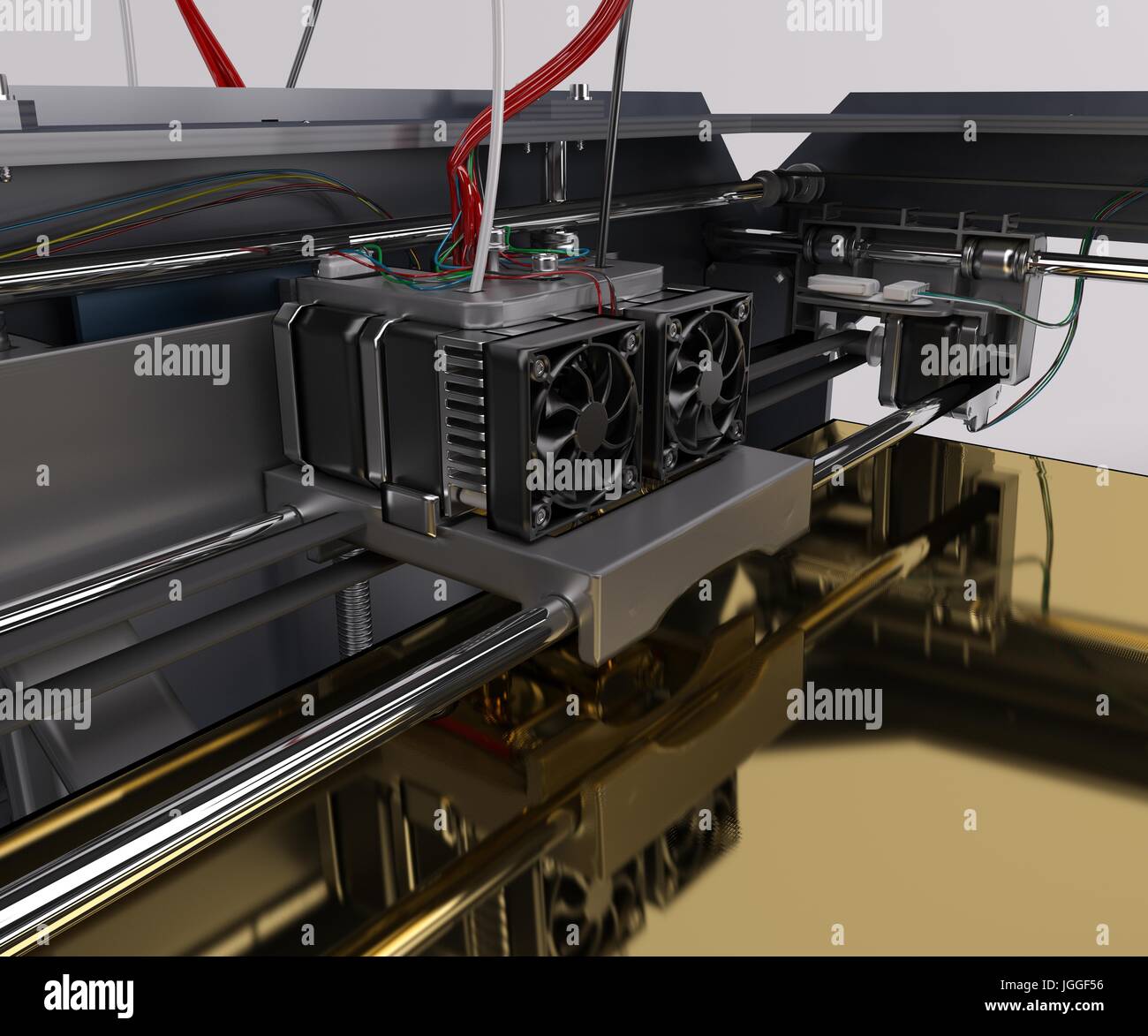 3D Render of 3 Dimensional Printer Stock Photo - Alamy