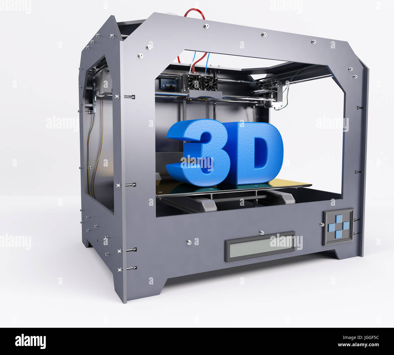 3D Render of 3 Dimensional Printer Stock Photo - Alamy