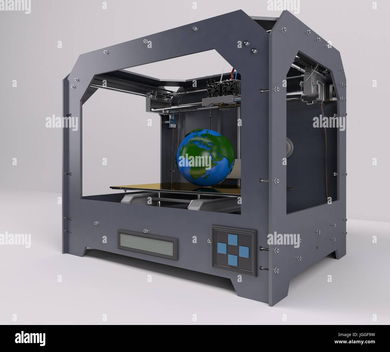 3D Render of 3 Dimensional Printer Stock Photo - Alamy