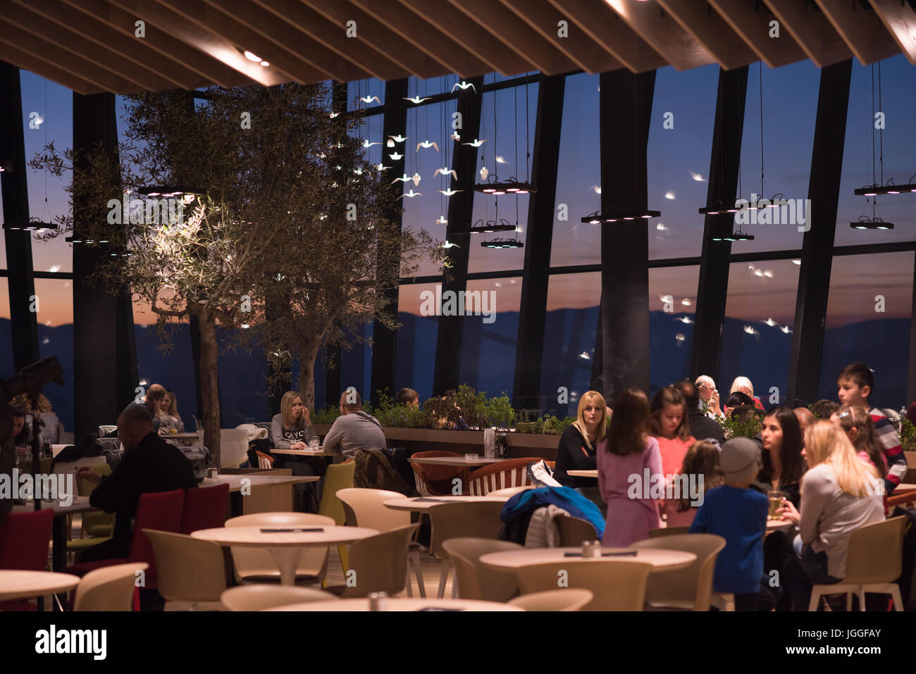 Couple celebrate Valentine's day with romantic dinner in restaurant ...