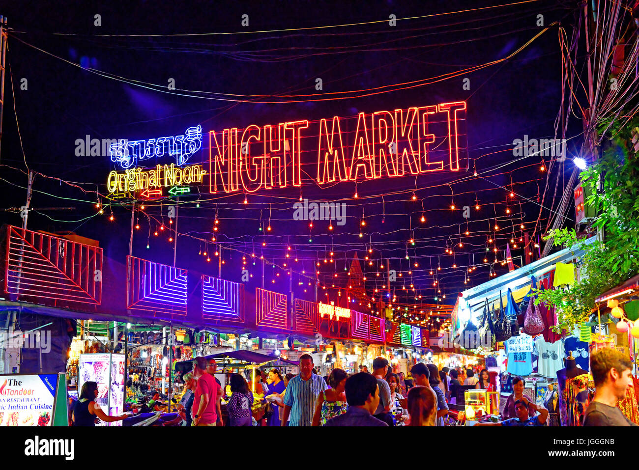 Cambodia Siem Reap Night Market scene Stock Photo - Alamy
