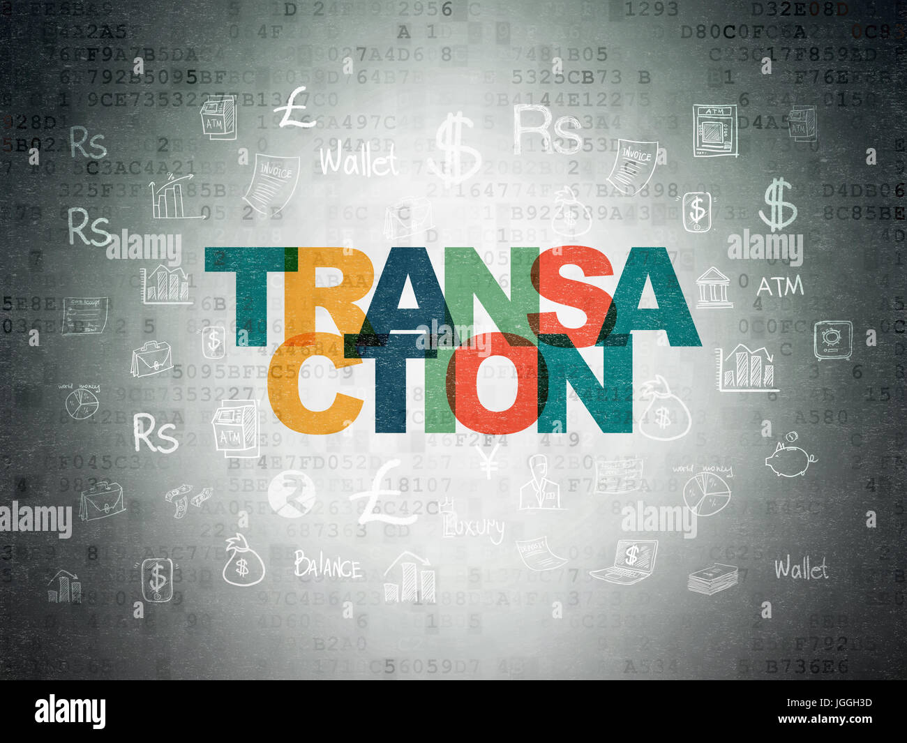 Banking concept: Transaction on Digital Data Paper background Stock ...