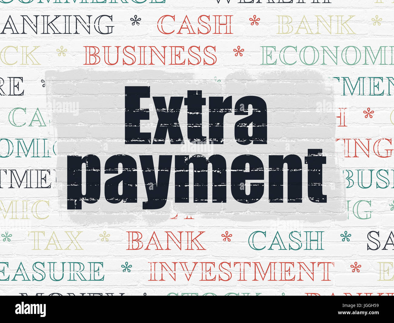 Currency concept: Extra Payment on wall background Stock Photo - Alamy