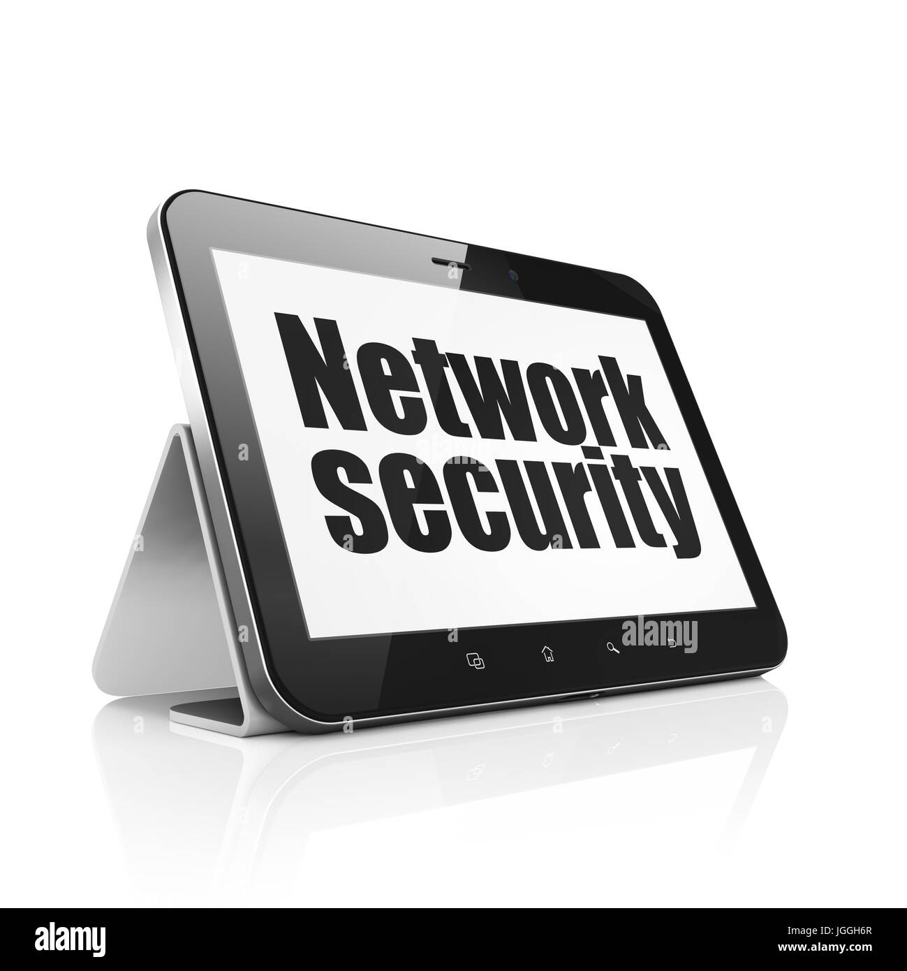 Safety concept: Tablet Computer with Network Security on display Stock ...